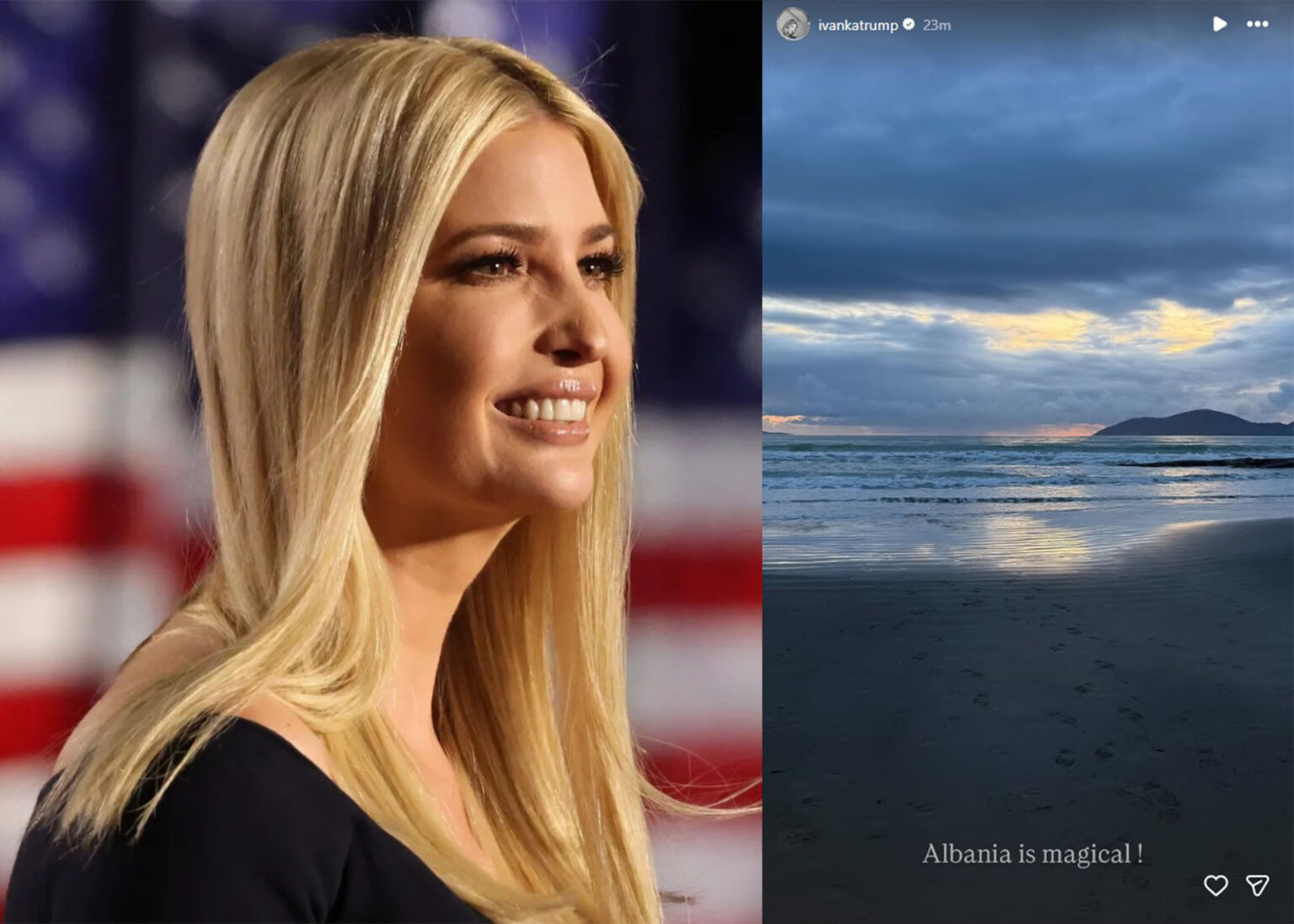 Ivanka Trump flet për Sazanin dhe Zvërnecin: Ishulli na magjepsi
